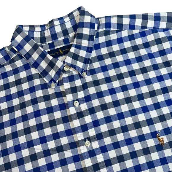 Ralph Lauren | Shirts | Ralph Lauren Mens 3xb Blue White Gingham Check ...